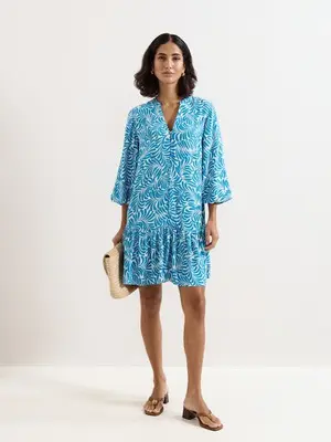 PHASE EIGHT Phoebe Tiered Hem V-neck Mini Dress