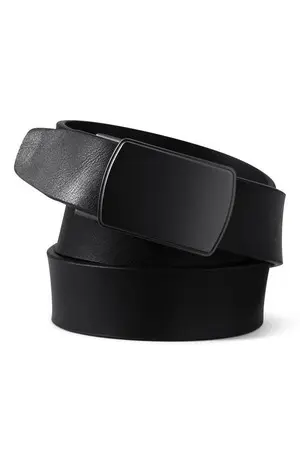 LANDS' END Leather Adjustable Slide Belt - Black