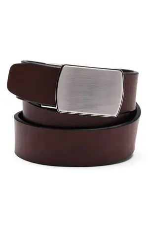 LANDS' END Leather Adjustable Slide Belt - Brown