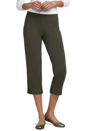 LANDS' END Starfish Mid Rise Pull On Crop Pants - Forest Moss
