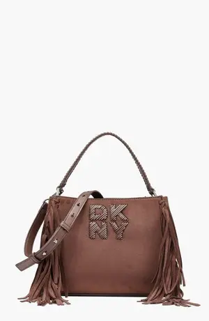 Dkny Foster Medium Satchel With Fringe Detail