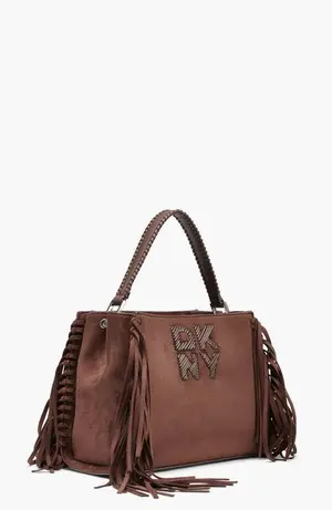 Dkny Foster Medium Satchel With Fringe Detail