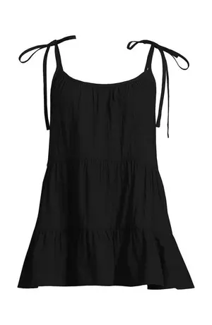 LANDS' END New Tiered Cover Up Mini Dress - Black