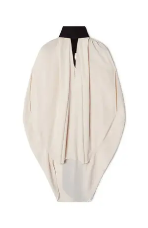 LANVIN Knotted Loose-fit Crepe Top With Grosgrain Bow
