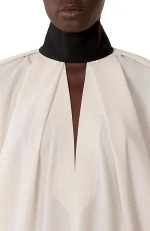 LANVIN Knotted Loose-fit Crepe Top With Grosgrain Bow