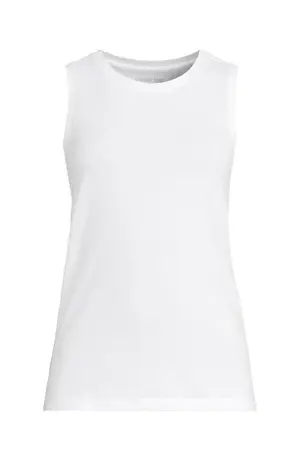 LANDS' END Supima Cotton Tank Top - White