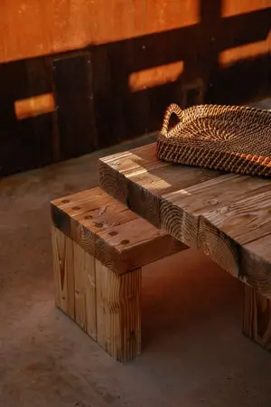 WICKER VILLAGE Brown & Natural Rectangle Tray