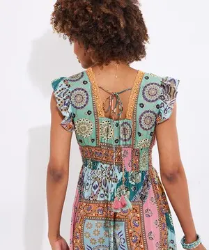 JOE BROWNS Patchwork Slit Maxi Dress