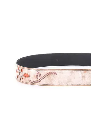 Bed Stu Upswing Ii Belt With Floral Inlay - Nectar Lux Blush Rustic