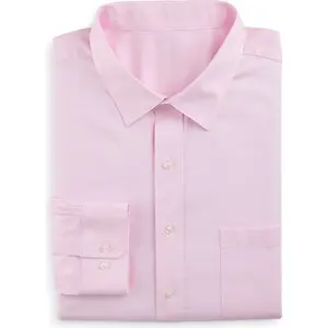 OAK HILL BY DXL Big & Tall Mini Grid Patterned Dress Shirt - Pink