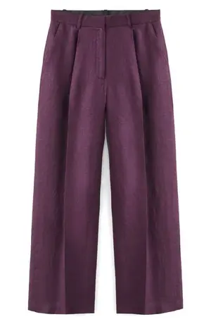 Mango Linen Straight Leg Suit Pants