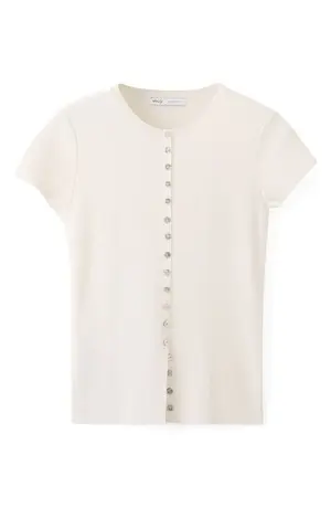 Mango Open Stitch Short Sleeve Cardigan