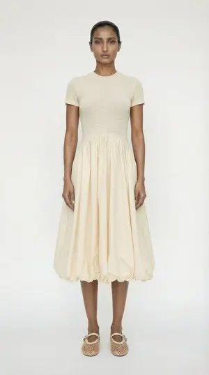 ELEXIAY Keysi Dress With Knit Bodice And Bubble Hem