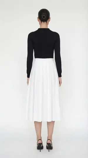ELEXIAY Sonia Polo Midi Dress With Pleated Skirt