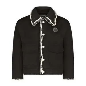 SAINT PERRY Embellished Wool Jacket With Studs And Pearls