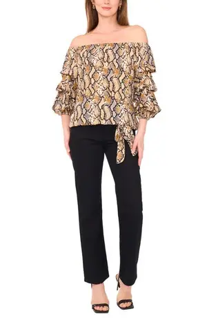 Vince Camuto Off-the-shoulder Voluminous Sleeve Top