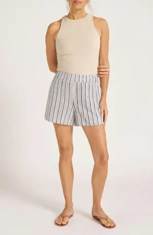 Matty M. Mixed Stripe Pull-on Shorts