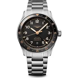 LONGINES Spirit Zulu Time Automatic Bracelet Watch - Black