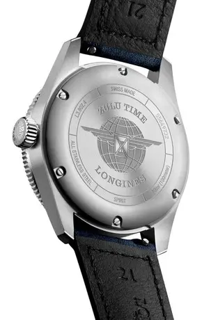 LONGINES Spirit Zulu Time Gmt Automatic Stainless Steel And Leather Watch - Blue