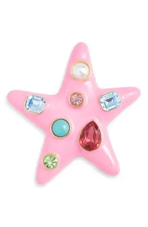 KENNETH JAY LANE Enamel Star Pin - Pink