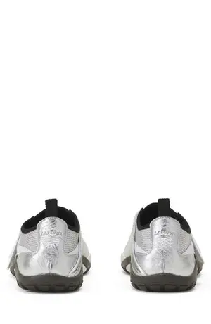 LANVIN Lnv1 Sneakers In Crinkled Metallic Leather - Black/silver