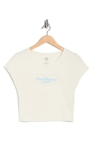 PACSUN Embroidered Heart Shimmer Cropped T-shirt