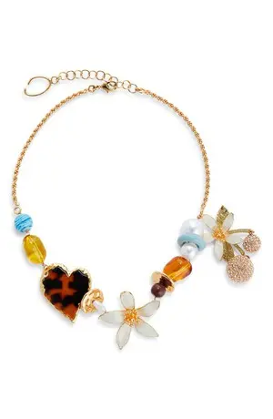 Oscar De La Renta Orange Blossom Charm Necklace - Multi