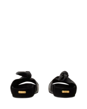 LANVIN Cocoon Flat Leather Mules With Bow Detail