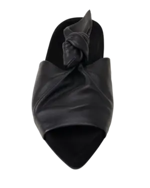 LANVIN Cocoon Flat Leather Mules With Bow Detail