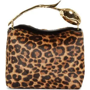 Erdem Mini Bloom Genuine Calf Hair Bag With Sculptural Flower Handle - Leopard