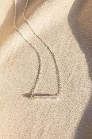 ASTOR & ORION Maris Pearl Bar Necklace - Silver