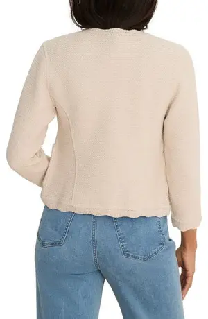 NIC+ZOE Scallop Trim Mixed Media Jacket