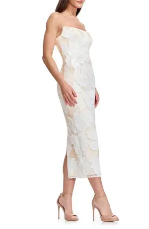 Dress The Population Cosette Strapless Lace Corset Cocktail Dress