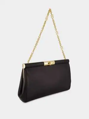 Dolce & Gabbana Large Marlene Leather Shoulder Bag With Chain Strap - Black