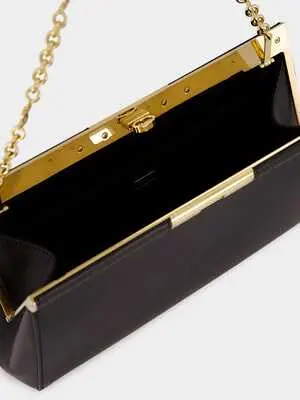 Dolce & Gabbana Large Marlene Leather Shoulder Bag With Chain Strap - Black