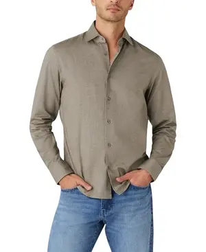 Robert Talbott Reynolds Ultra Light Weight Brushed Herringbone Shirt - Olive