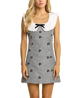 ELEVATOR DISCO Gingham Mini Dress - Black