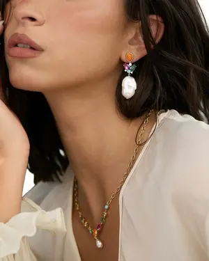 Nadri Frieda Multi Stone Drop Earrings
