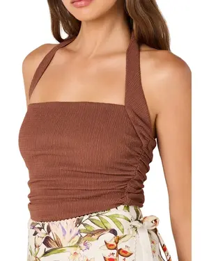 Astr The Label Tate Halter Top - Brown