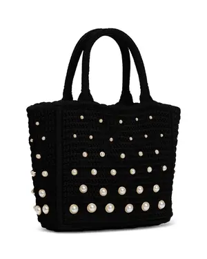 Sandro Eulalia Crochet Tote - Black