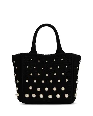 Sandro Eulalia Crochet Tote - Black