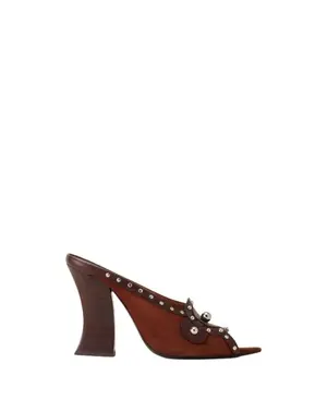 LANVIN Eclipse Arch Heeled Mule - Chestnut