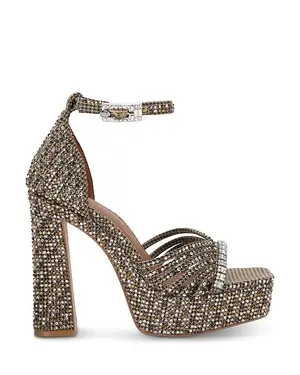 Kurt Geiger Embellished Platform Sandals - Open Beige