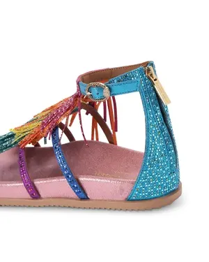 Kurt Geiger Fringe Flat Sandals