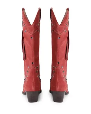 Kurt Geiger Oxford Western Tassel Boots - Medium Red