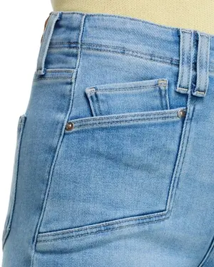 Paige Anessa High Rise Raw Hem Wide Leg Jeans - Vail