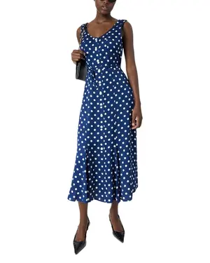 Gerard Darel Polka Dot Midi Dress