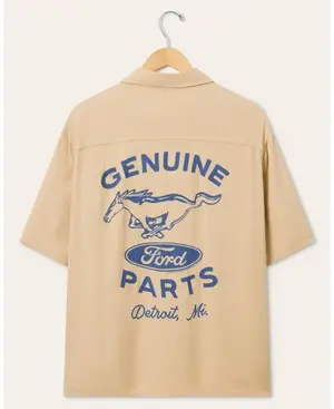 Junk Food Clothing Ford Mustang Graphic Camp Shirt