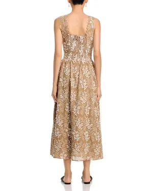 Moon River Square Neck Midi Dress