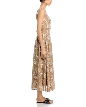 Moon River Square Neck Midi Dress